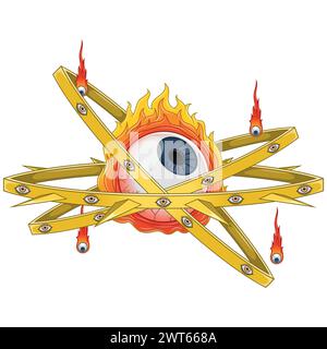 Vector design of Angel throne type with burning eye, angelic throne ...