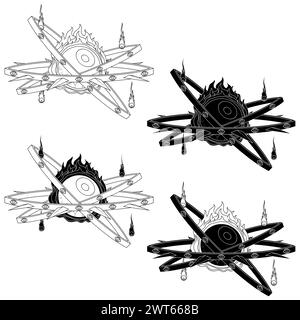 Vector design of Angel throne type with burning eye, angelic throne ...