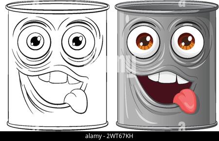 Two cartoon cans showing playful expressions Stock Vector Image & Art ...