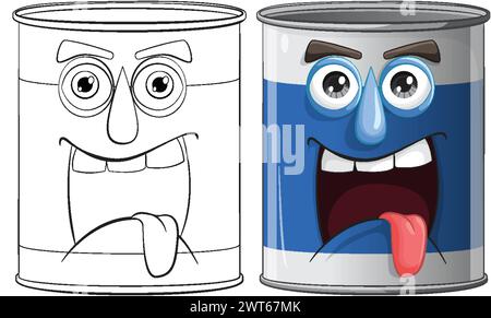 Two cartoon cans showing playful expressions Stock Vector Image & Art ...
