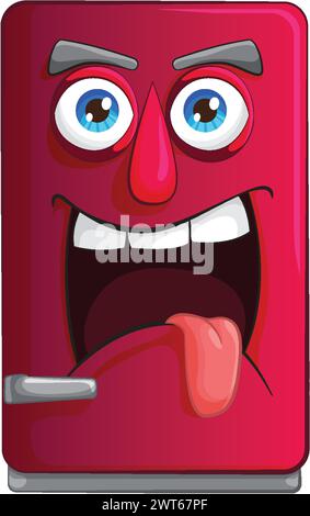 Vector illustration of a playful, animated refrigerator Stock Vector ...