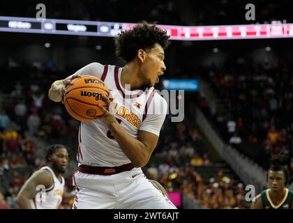 Iowa State guard Curtis Jones celebrates after making a three-point ...