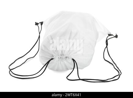One beautiful drawstring bag isolated on white Stock Photo - Alamy