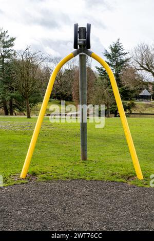 Zip line frame in playground Stock Photo - Alamy