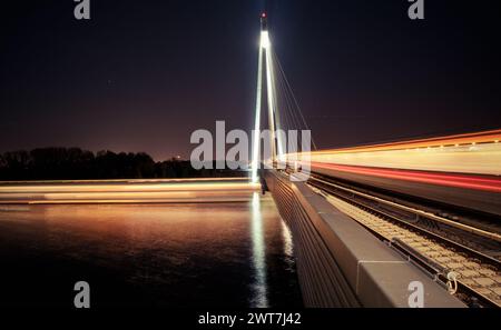 A long exposure night image from the Falkirk Wheel, Scotland Stock ...