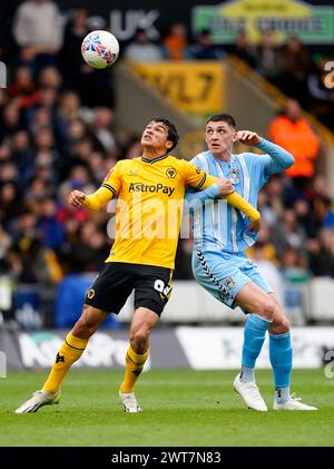Wolverhampton Wanderers' Nathan Fraser (left) celebrates scoring his ...