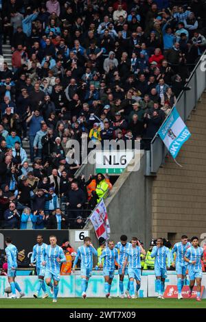 Ellis Simms of Coventry City celebrates in front of the Coventry City ...