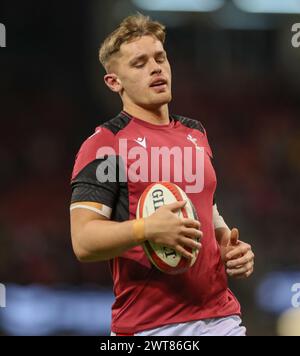 Alex Mann of Wales during the 2024 Guinness 6 Nations match England vs ...