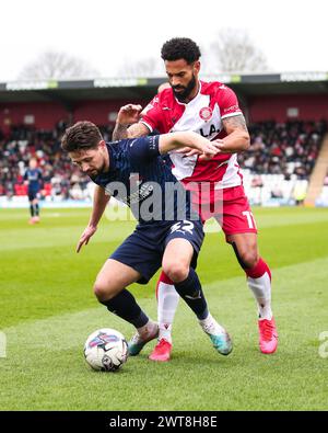 Stevenage's Jordan Roberts and Leyton Orient's Rob Hunt focus on the ...