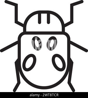 Ladybug linear icon. Ladybird. Insect. Thin line illustration. Contour symbol. Vector isolated ...