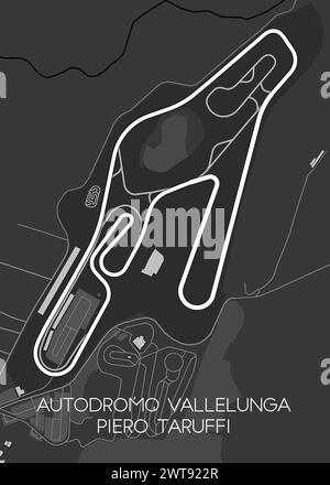 Autodromo Vallelunga Piero Taruffi race track map poster Stock Vector ...