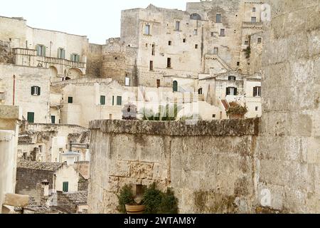 Matera, Italy. Stone buildings in the ancient Sassi di Matera Stock ...