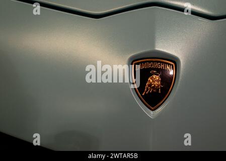 A wheel of Lamborghini with company logo Stock Photo - Alamy