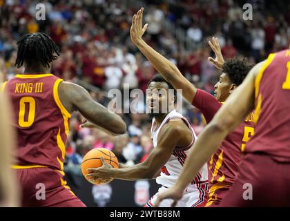 MAR 16 2024: Houston Cougars guard Mylik Wilson (8) drives against Iowa ...