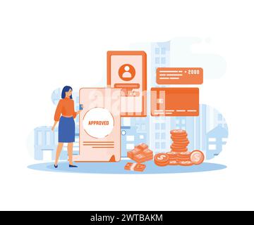 Credit assessment illustration landing page. Illustration for websites ...