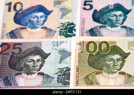 Salvadoran money - colon a business background Stock Photo - Alamy
