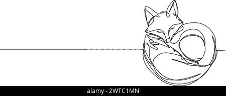 Fox continuous one line drawing vector illustration Stock Vector Image ...