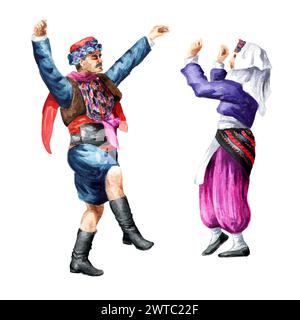 Couple of dancers in national costumes dancing Turkish Ottoman ...