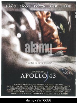 Apollo 13 1995 Apollo 13 Movie Poster Tom Hanks Stock Photo - Alamy