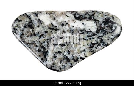 specimen of natural tumbled foyaite rock cutout on white background ...