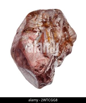 specimen of natural tumbled hyacinth zircon crystal cutout on white ...