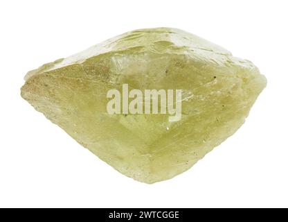 specimen of natural rough twinned sphene crystal cutout on white ...