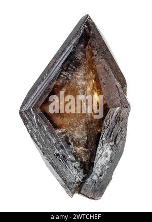 specimen of natural raw titanite crystal cutout on white background ...