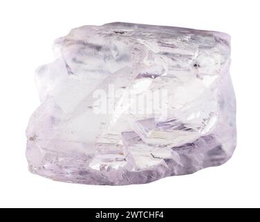 specimen of natural raw spodumene mineral cutout on white background ...