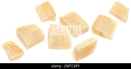 Flounder fish fillet pieces isolated on white background Stock Photo ...