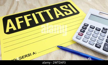 Single word RENT on language sign in italian Stock Photo - Alamy
