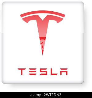 Tesla logo as an app icon. Clipping path included Stock Photo - Alamy