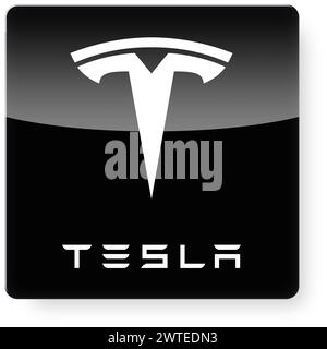 Tesla logo as an app icon. Clipping path included Stock Photo - Alamy