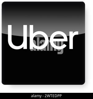 Uber logo as an app icon. Clipping path included Stock Photo - Alamy