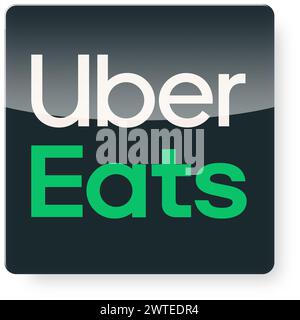 Uber Eats logo as an app icon. Clipping path included Stock Photo - Alamy