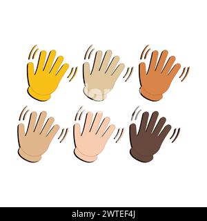 Hand with Fingers Splayed Gesture Icon. Raised hand emoji. Folded Hands ...