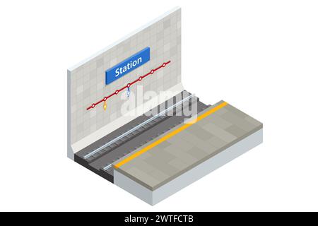 Vector isometric subway station cross section Stock Vector Image & Art ...