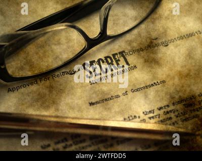 Close up of classified document top secret Stock Photo - Alamy