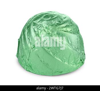 Candy in light green wrapper isolated on white Stock Photo - Alamy