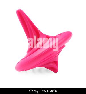 One pink spinning top isolated on white Stock Photo - Alamy