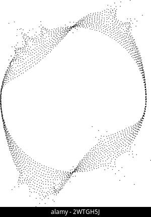 Black dotted wavy lines with dissolve effect. Stipple disintegrating ...