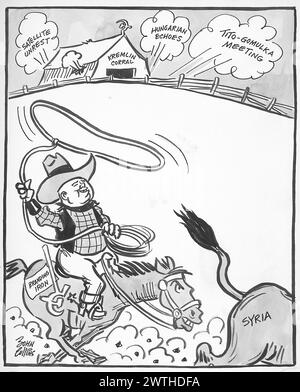 Cartoon - Meanwhile Back at the Ranch. John Collins (1917-2007 Stock ...