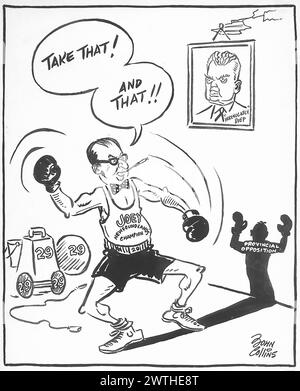 Cartoon - Shadow Boxing. John Collins (1917-2007 Stock Photo - Alamy