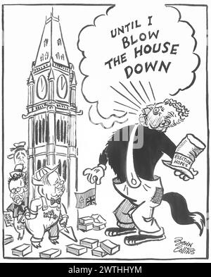 Cartoon - "I'll Huff and I'll Puff". John Collins (1917-2007 Stock ...