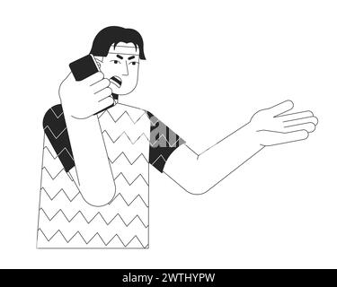 man over cellphone black and white Stock Vector Image & Art - Alamy