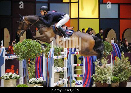 Max KÜHNER (AUT) riding EIC UP TOO JACCO BLUE during the Longines Paris ...