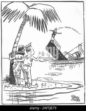 Cartoon - Man Overboard. John Collins (1917-2007 Stock Photo - Alamy