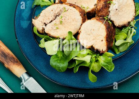 Fried delicious cod roe on a plate. Seafood and fish dishes Stock Photo ...