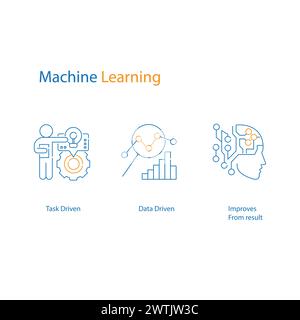 Machine Learning Vector Icons Transforming Data into Insights Stock ...