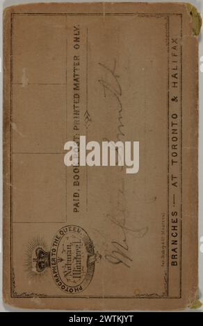 Photograph envelope - Photographer to the Queen, Notman, Montreal Stock ...