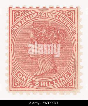 Issued one shilling 'Queen Victoria First Side-face' definitive stamp ...